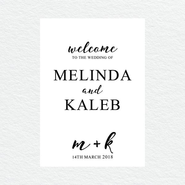 Ebony Script Welcome Sign